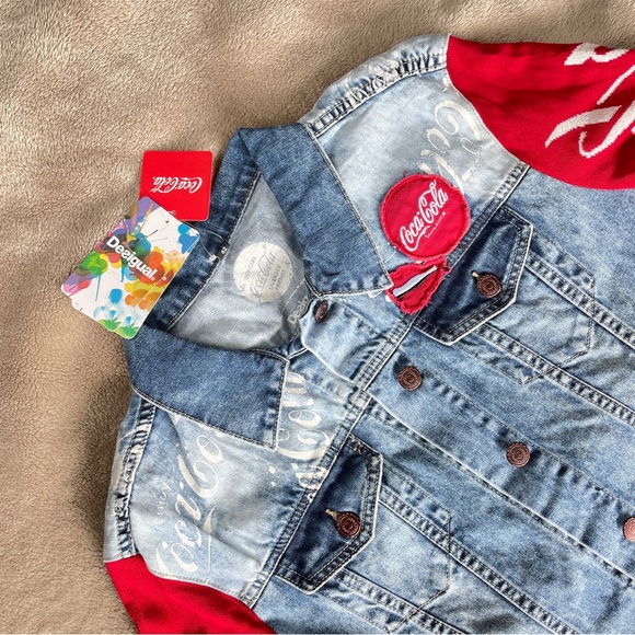 Desigual | Jackets & Coats | Desigual Coca Cola Denim Jacket With Red ...
